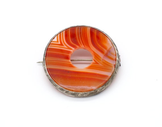 Unusual Silver Antique Victorian Round Circle Brooch … - Gem