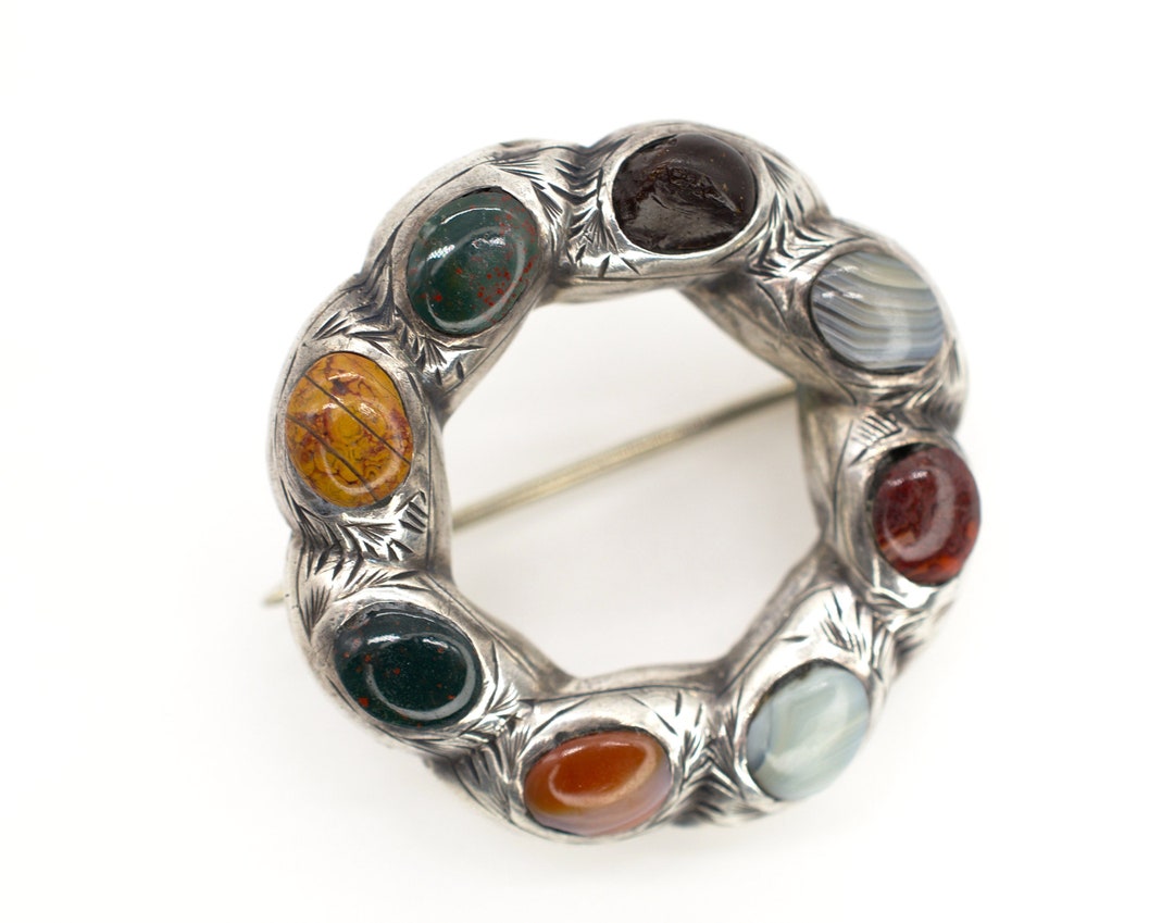 Antique Genuine Silver Victorian Scottish Celtic Small Round Ring ...
