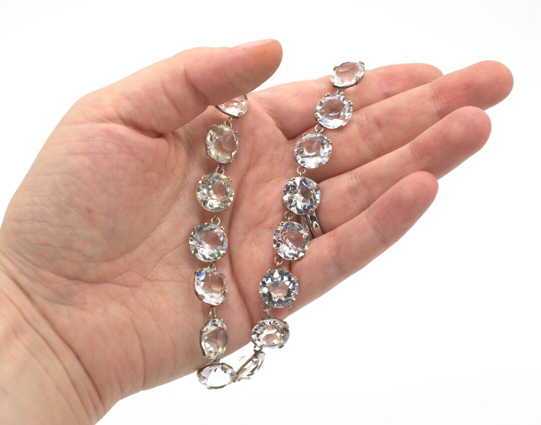 Dazzling Antique Art Deco Diamond Paste Open Back Bezel Riviere ...