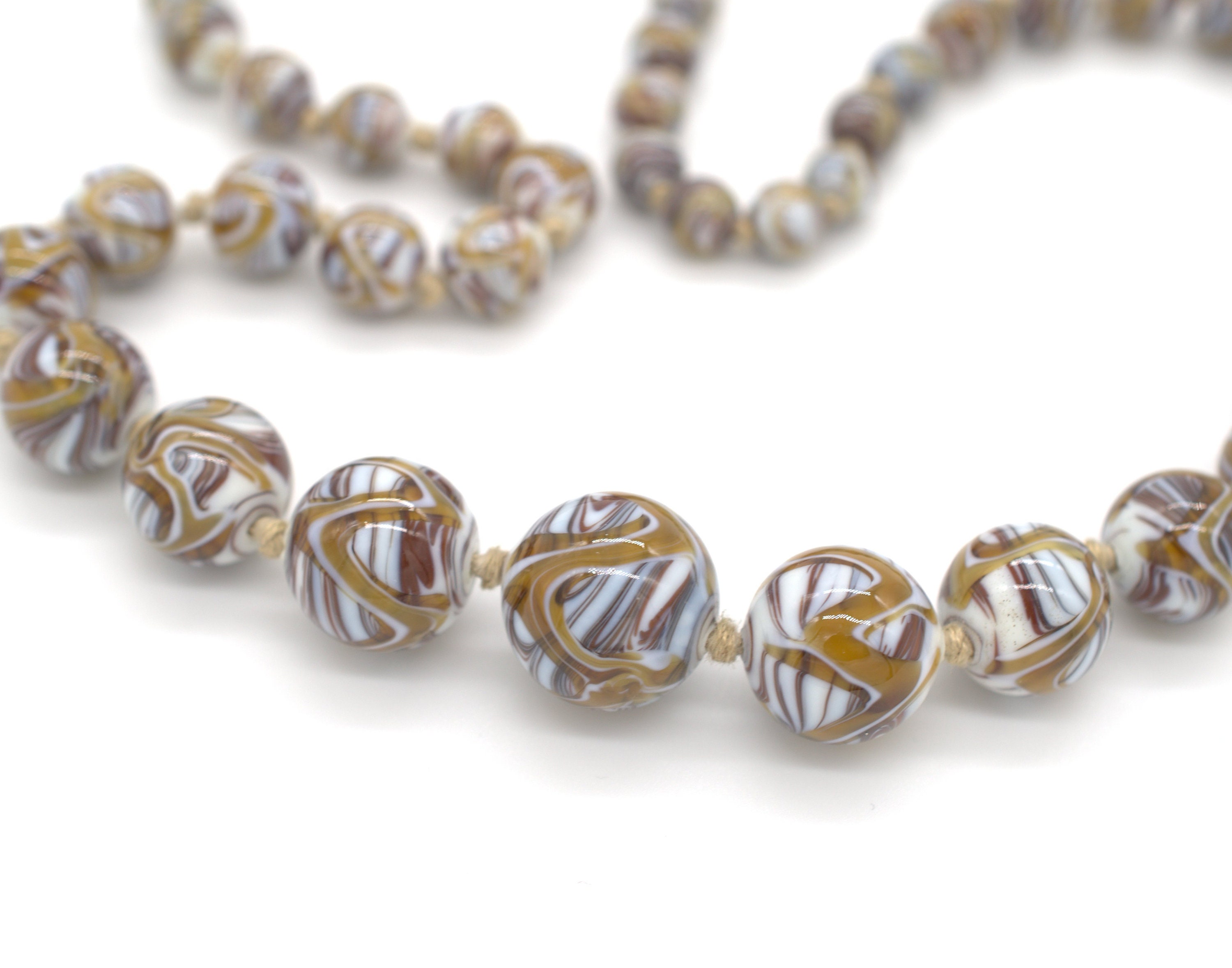 Antique Art Deco Italian Venetian Murano Beaded Graduated Individually ...