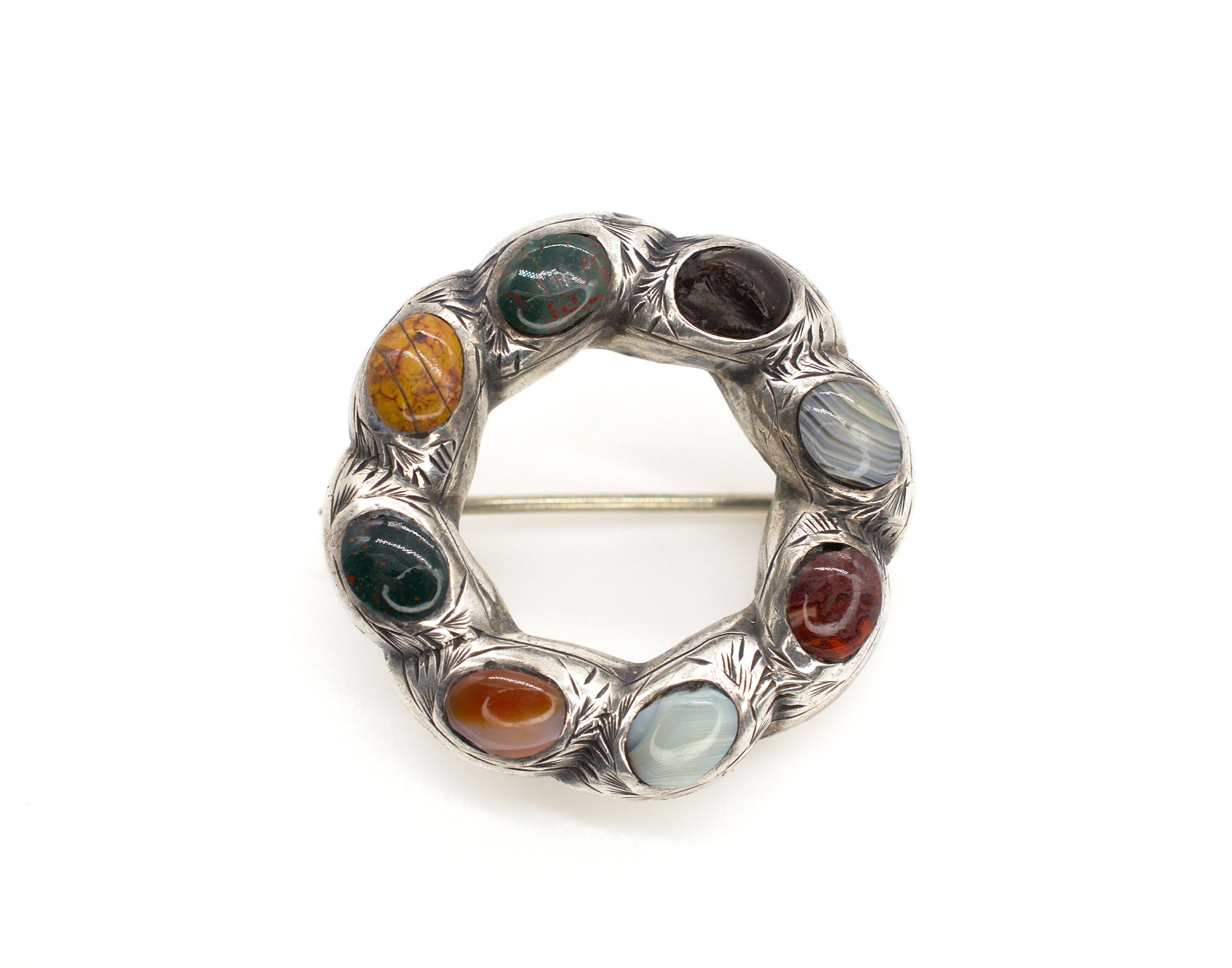 Antique Genuine Silver Victorian Scottish Celtic Small Round Ring ...