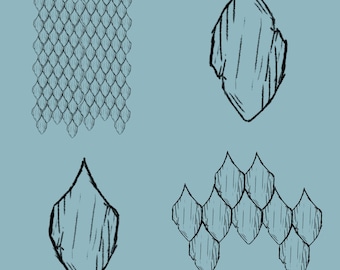 Dragon Scale Brushes for Photoshop and Procreate, Dragon Scales - Etsy
