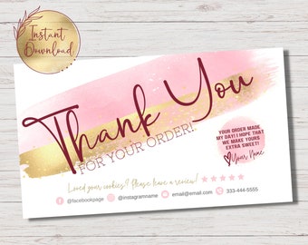 Editable Thank You for Your Order Template | Package Insert | Canva ...