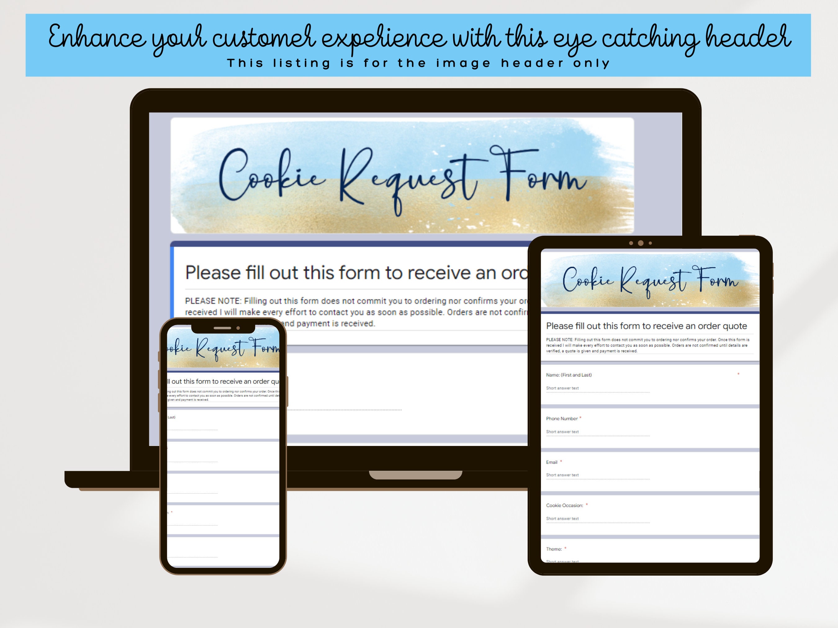 Sugar Cookie Request Google Form Image Header (PNG Digital Download) - Etsy