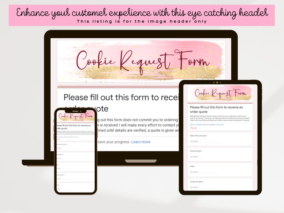 Google Forms Image Header for Custom Cookie Request Form | Cookie ...