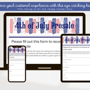 Google Forms Image Header for 4th of July Presale 4th of July Cookie ...