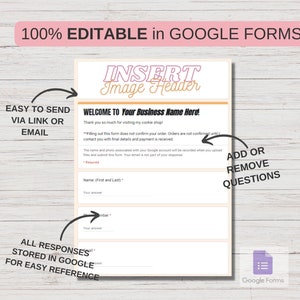 Cookie Request Form Template | Cookie Order Form Template | Google ...
