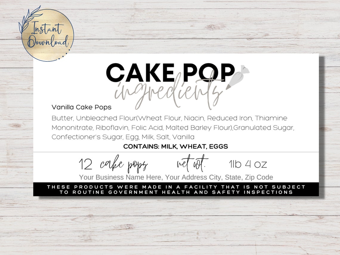 Editable Ingredients Label Template | Cottage Food Label | Canva ...