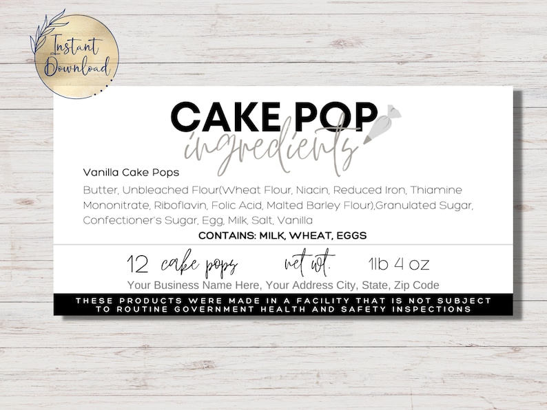 Editable Ingredients Label Template | Cottage Food Label | Canva ...