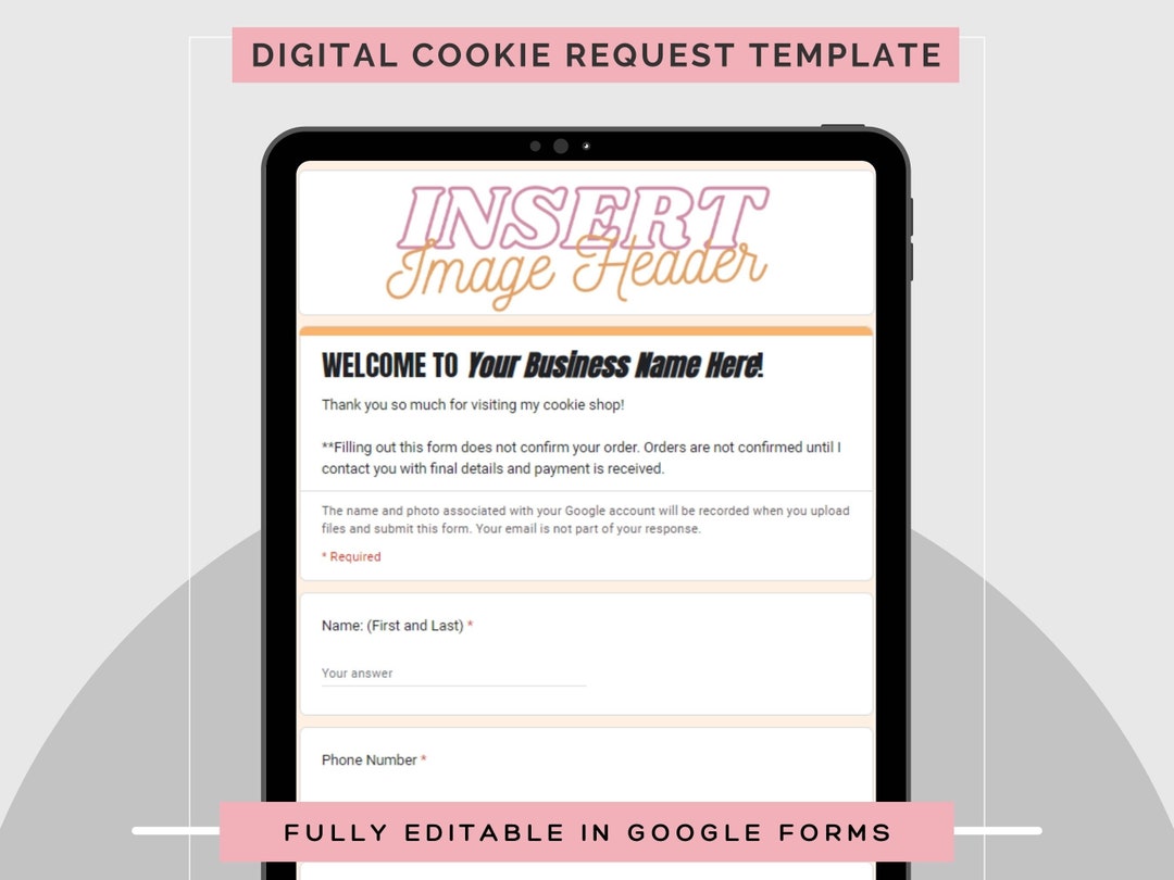 Cookie Request Form Template | Cookie Order Form Template | Google ...