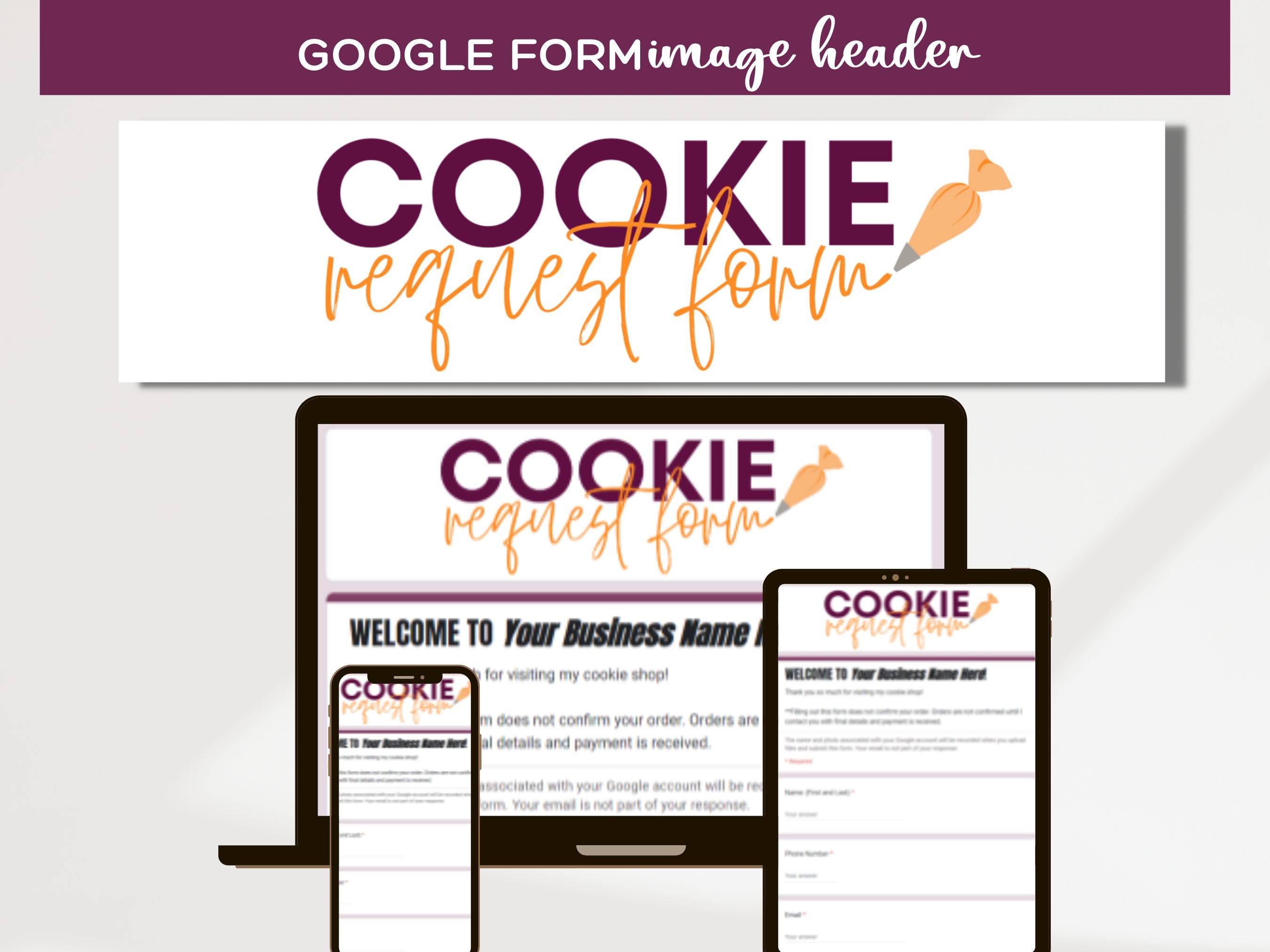 Cookie Request Form Image Header | Bakery Google Forms (PNG Digital ...