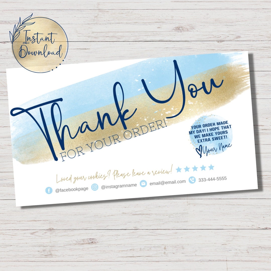 Editable Thank You for Your Order Template | Package Insert | Canva ...