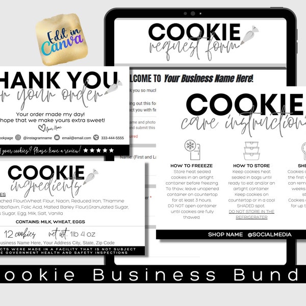 Editable Price List Sugar Cookie Price List Canva Template Cookie ...
