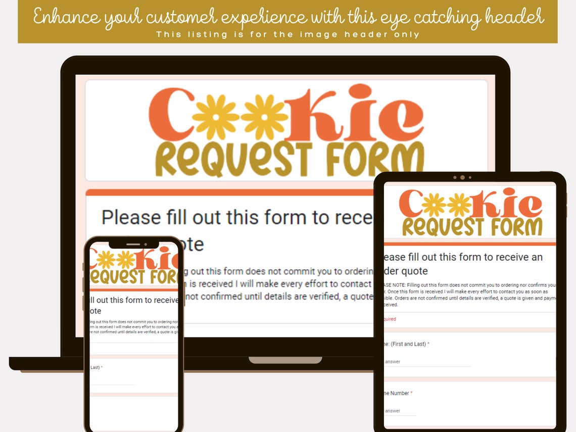 Google Forms Image Header for Custom Cookie Request Form | Cookie ...