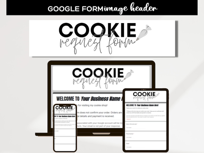 Google Forms Image Header for Custom Cookie Request Form - Etsy