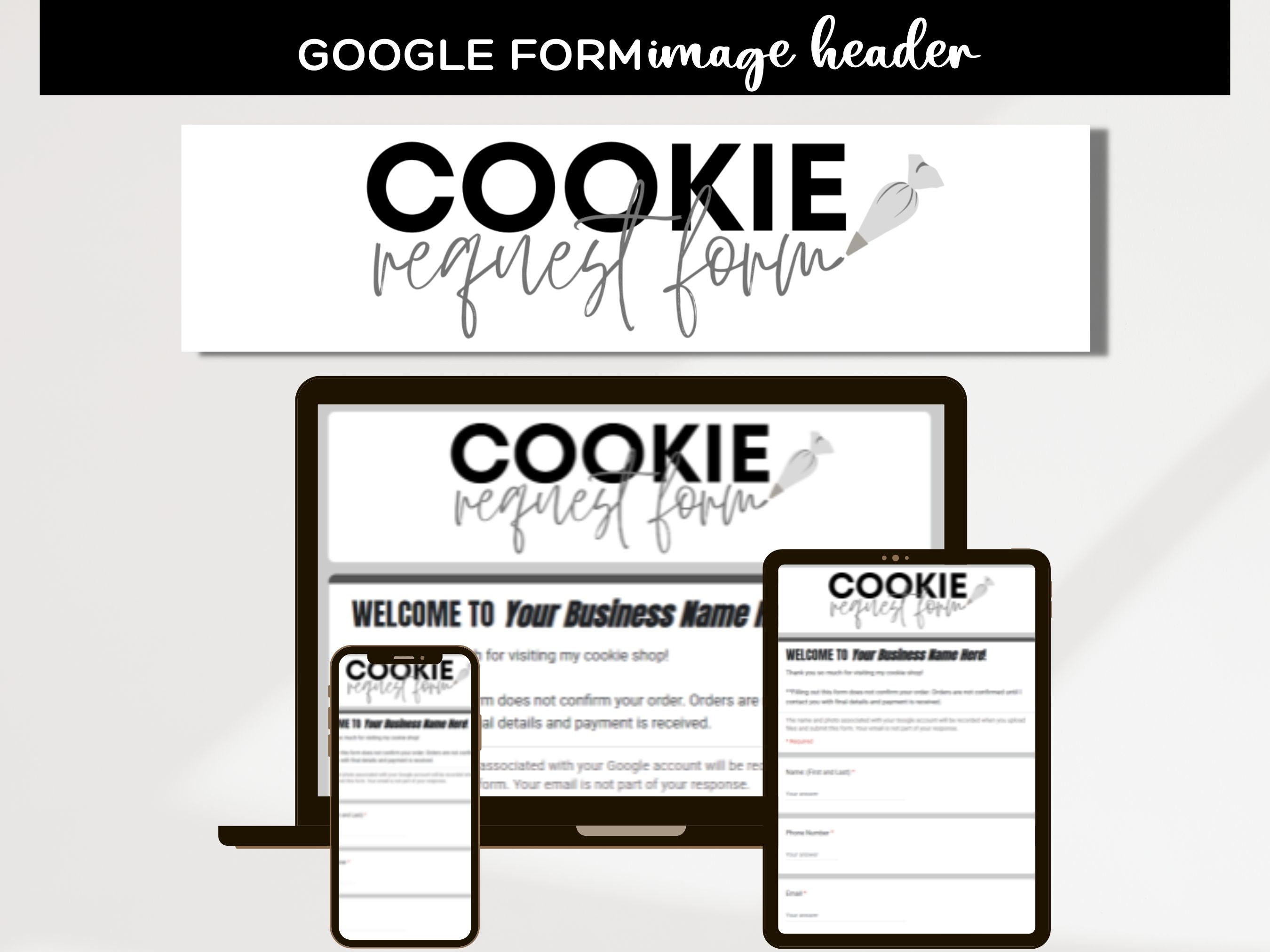 Google Forms Image Header for Custom Cookie Request Form | Cookie Request Form | Cookie Order ...