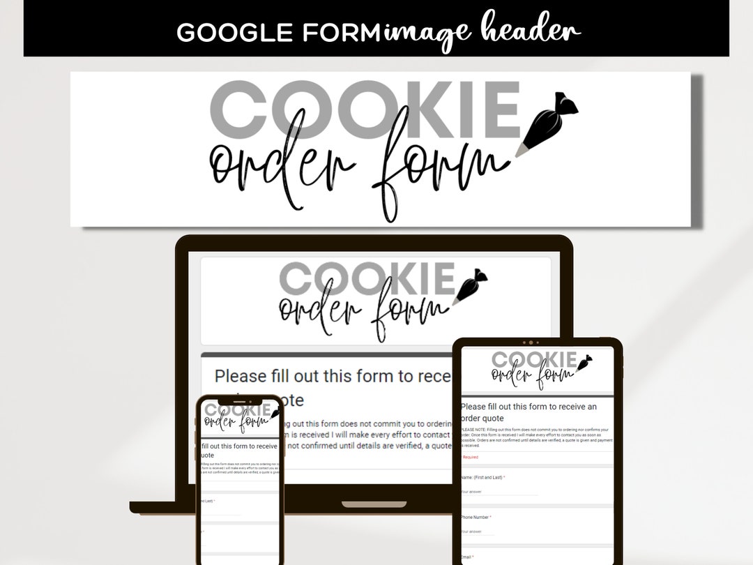 Google Forms Image Header for Custom Cookie Request Form | Cookie Request Form | Cookie Order ...