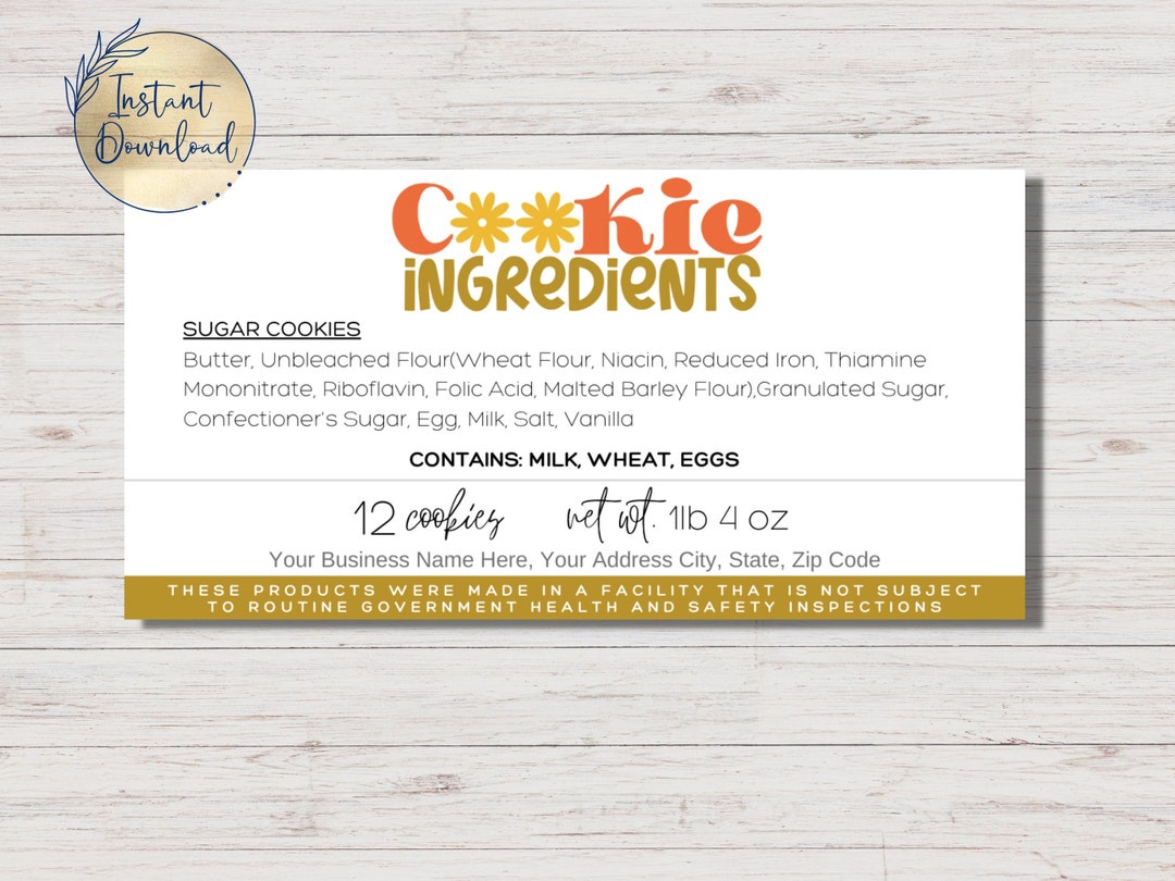 Editable Cottage Food Label | Ingredients Label | Canva Template ...