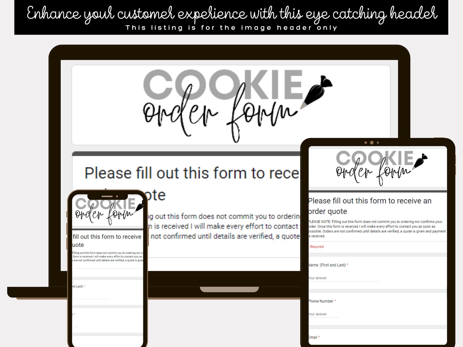 Google Forms Image Header for Custom Cookie Request Form | Cookie ...