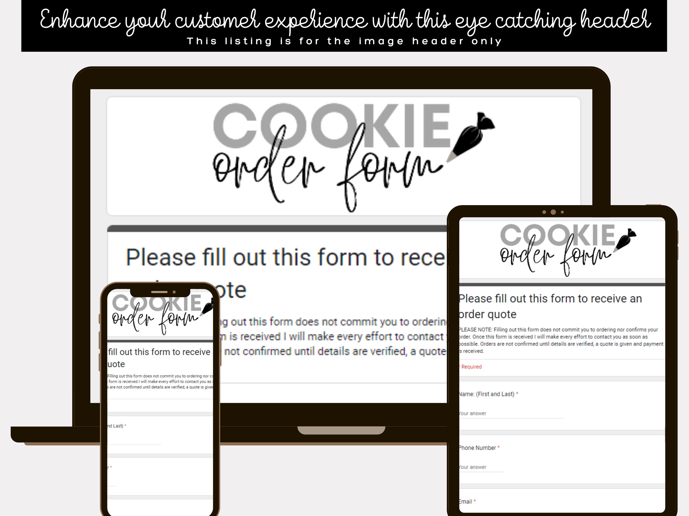 Google Forms Image Header for Custom Cookie Request Form | Cookie ...