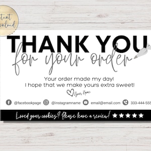 Editable Thank You for Your Order Template | Package Insert | Canva ...