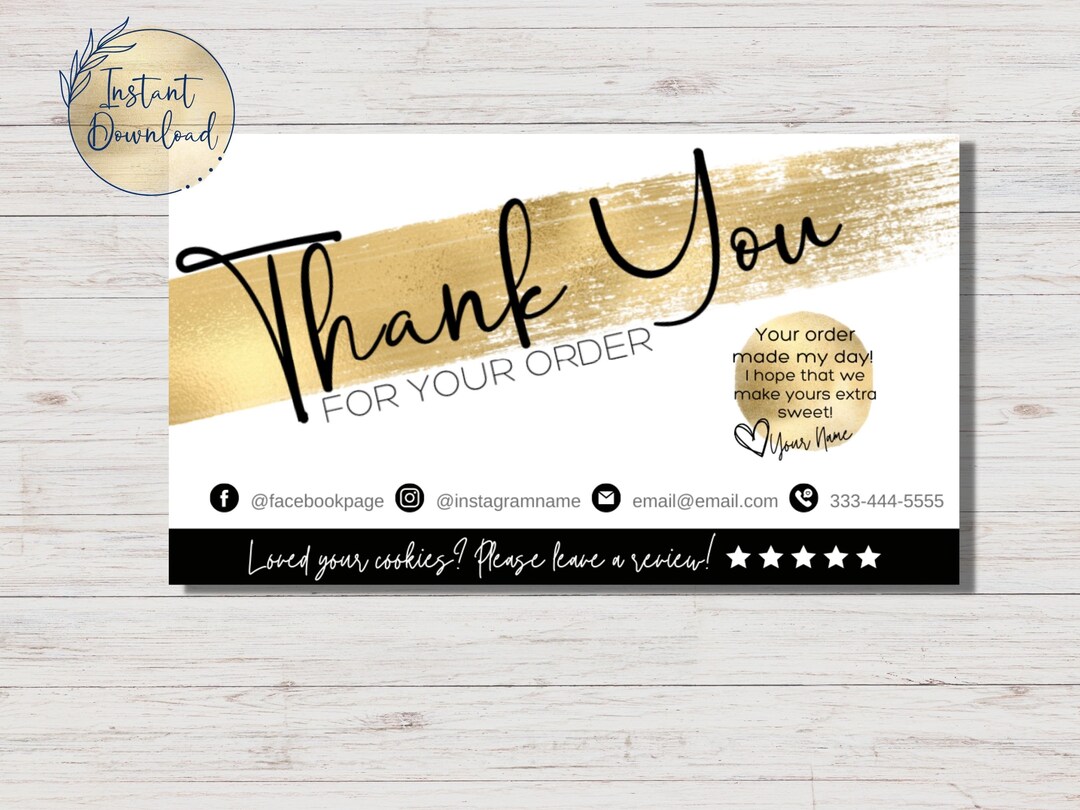 Editable Thank You for Your Order Template | Package Insert | Canva ...