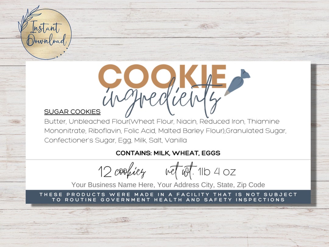 Editable Ingredients Label Template Cottage Food Law Label Canva ...
