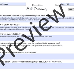 Self-discovery Worksheet - Etsy