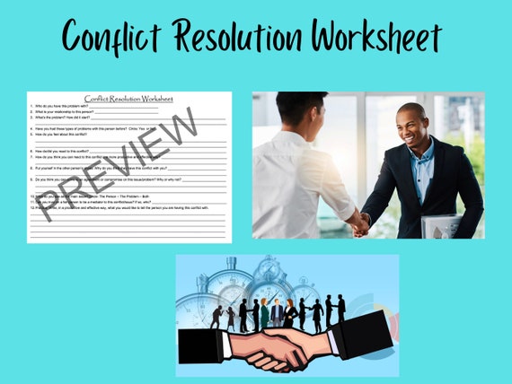 Conflict Resolution Worksheet - Etsy
