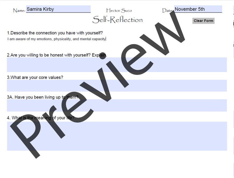 Self-reflection Worksheet - Etsy