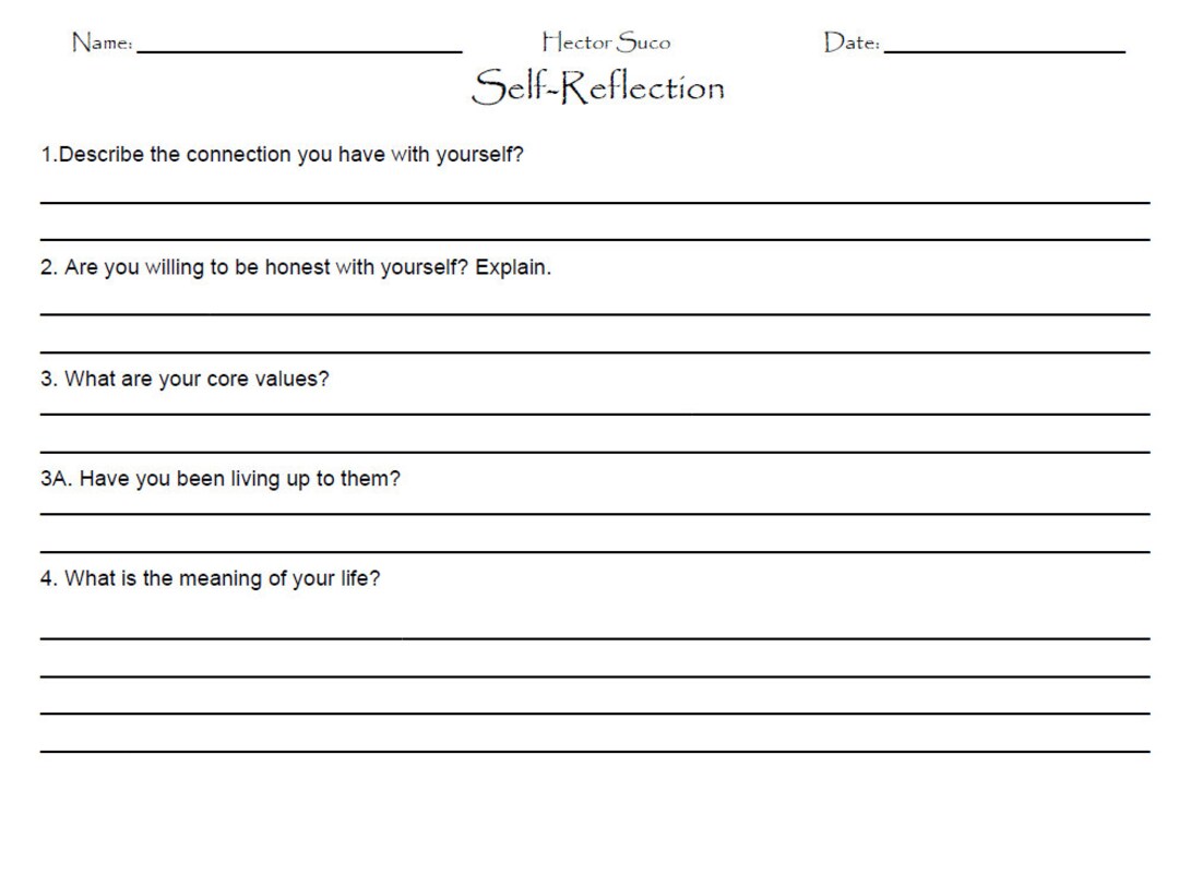 Self-reflection Worksheet - Etsy