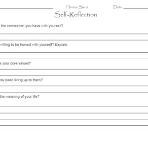 Self-reflection Worksheet - Etsy