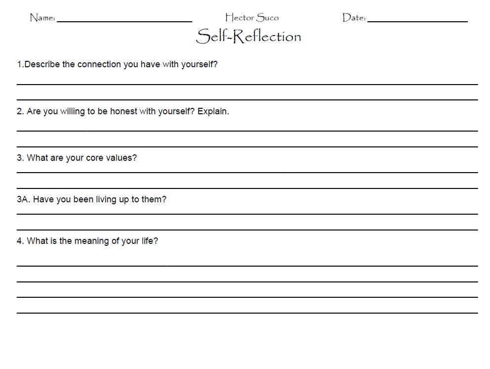 Self-reflection Worksheet - Etsy