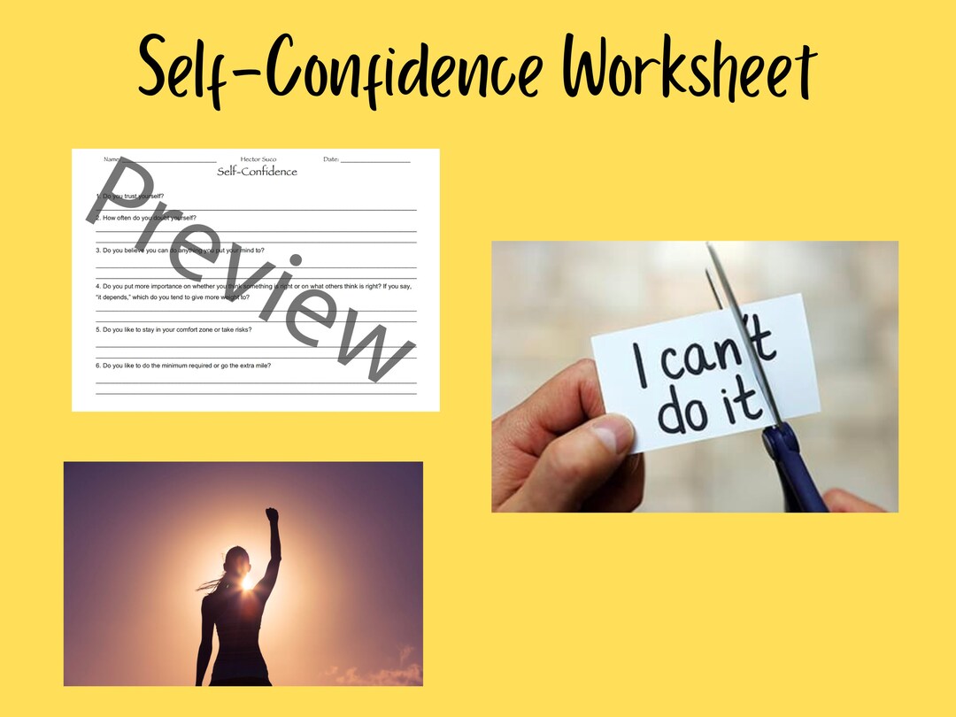 Self-confidence Worksheet - Etsy