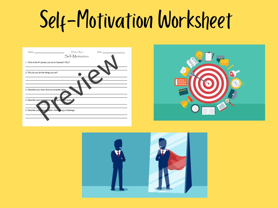 Self-motivation Worksheet - Etsy