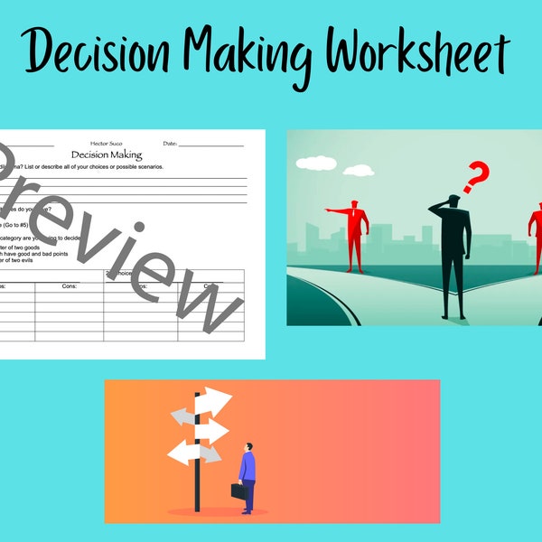 Decision Making Worksheets - Etsy