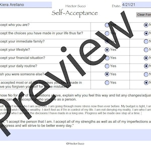 Self-acceptance Worksheet - Etsy