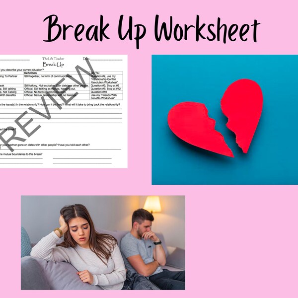 Break up Worksheet - Etsy