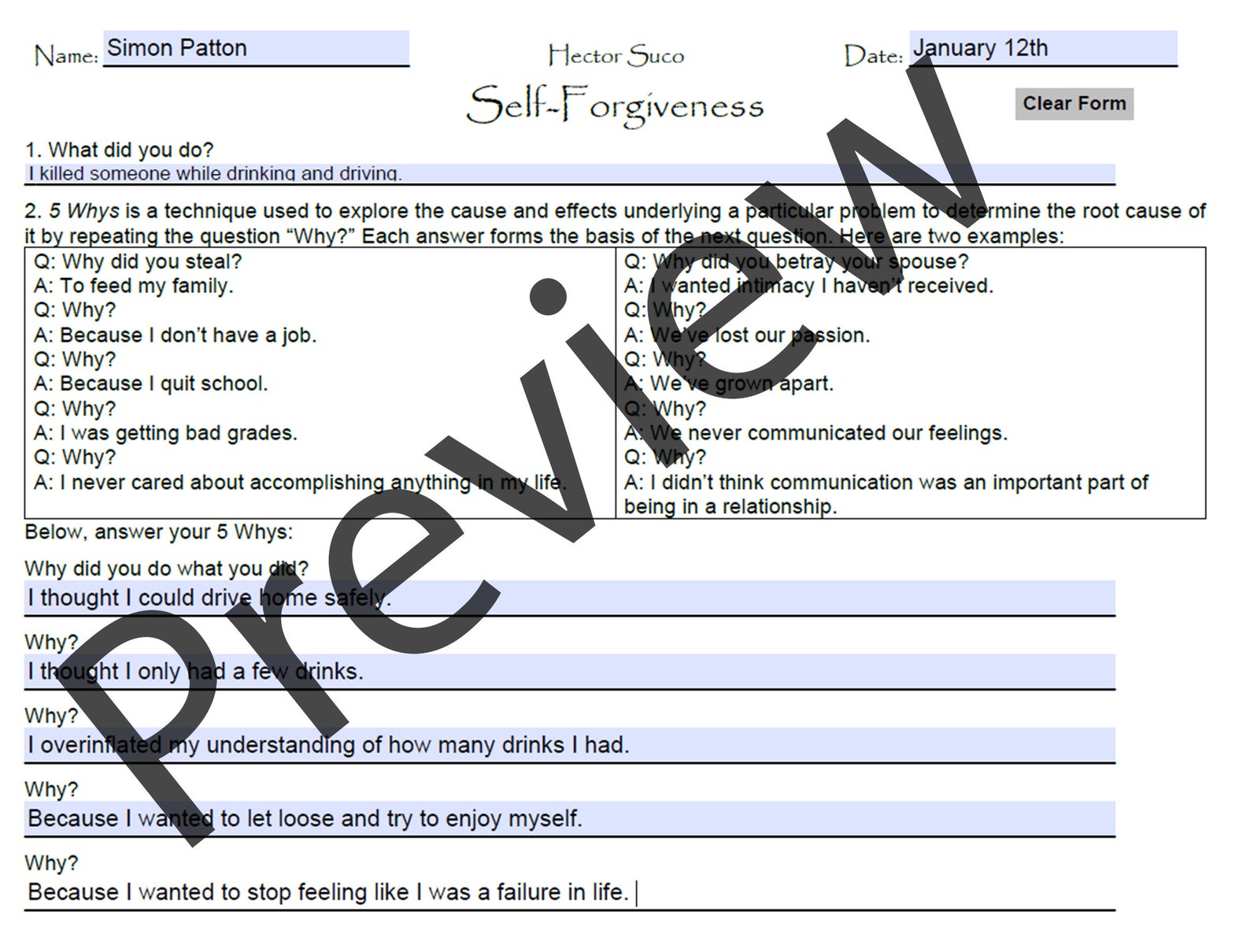 Self-forgiveness Worksheet - Etsy