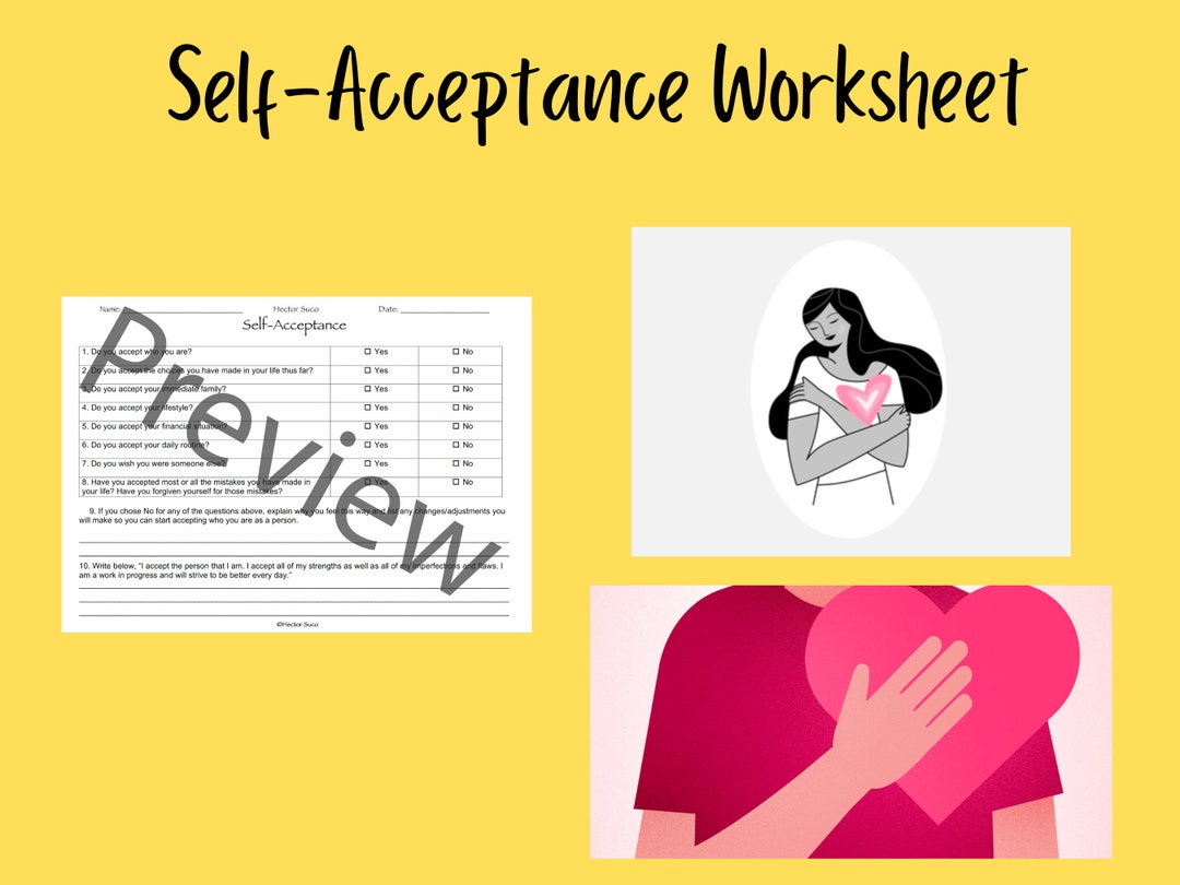 Self-acceptance Worksheet - Etsy