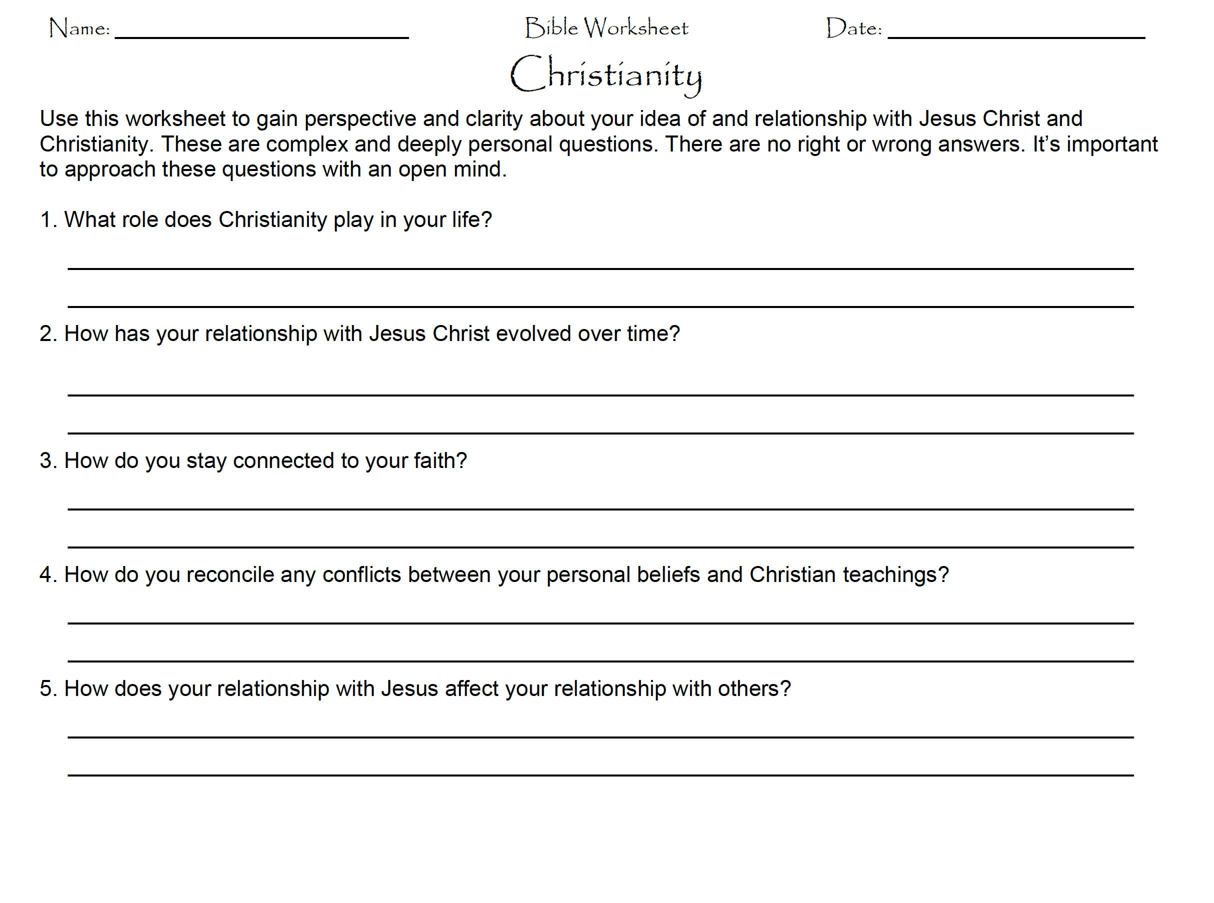 Christianity Worksheet - Etsy Christianity Worksheet - Etsy