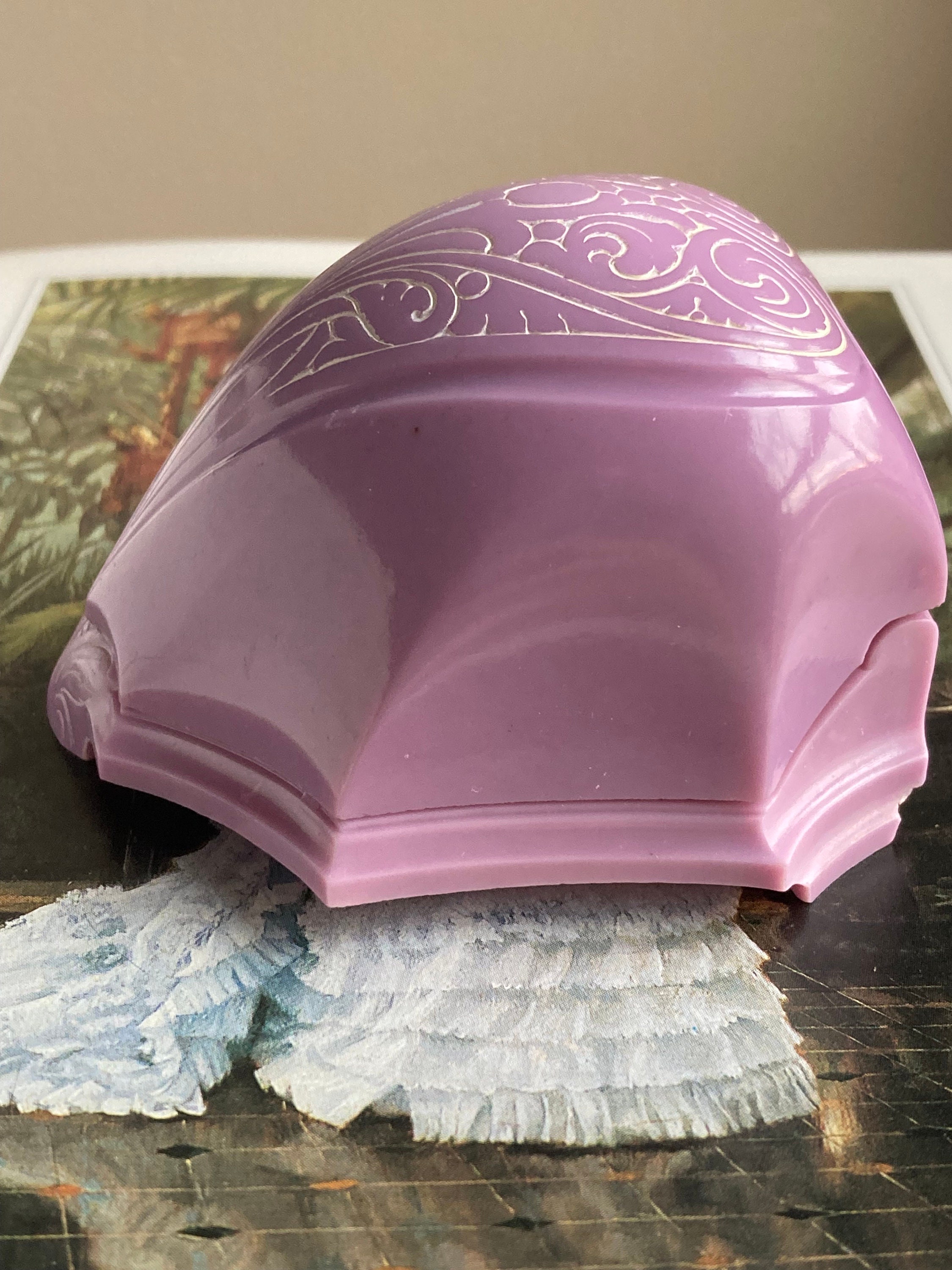 Art Deco JC Warner Lavender Celluloid With White Floral Filigree and ...