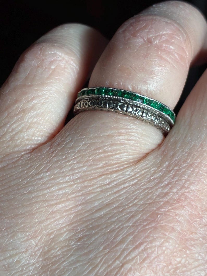 Art Deco Ring, Orange Blossom Motif in 18K White Gold With Elaborate ...