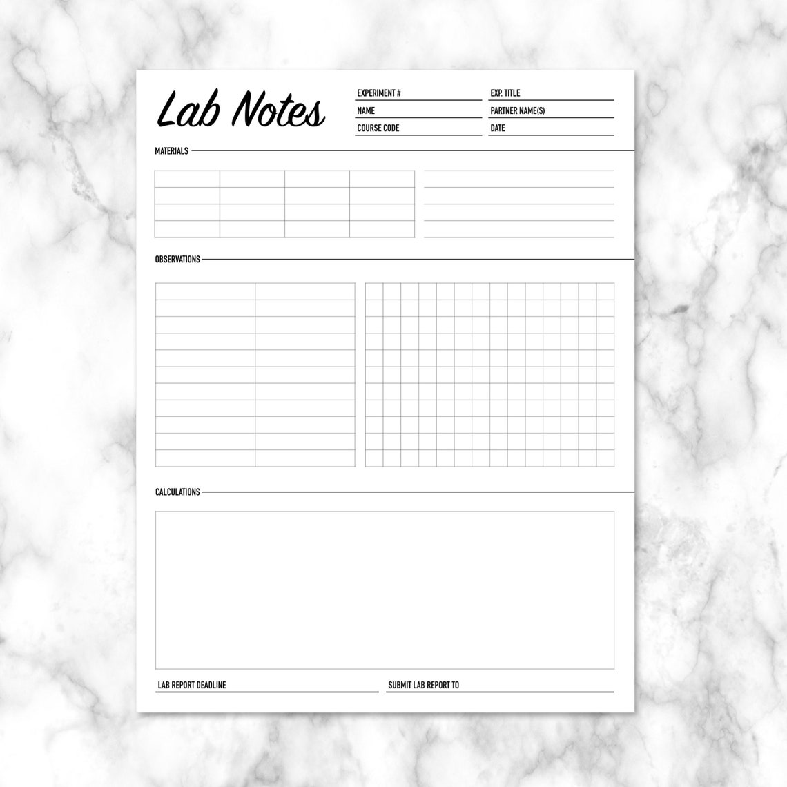 LABORATORY NOTEBOOK TEMPLATES Lab Notebook Templates Lab Book Printable ...