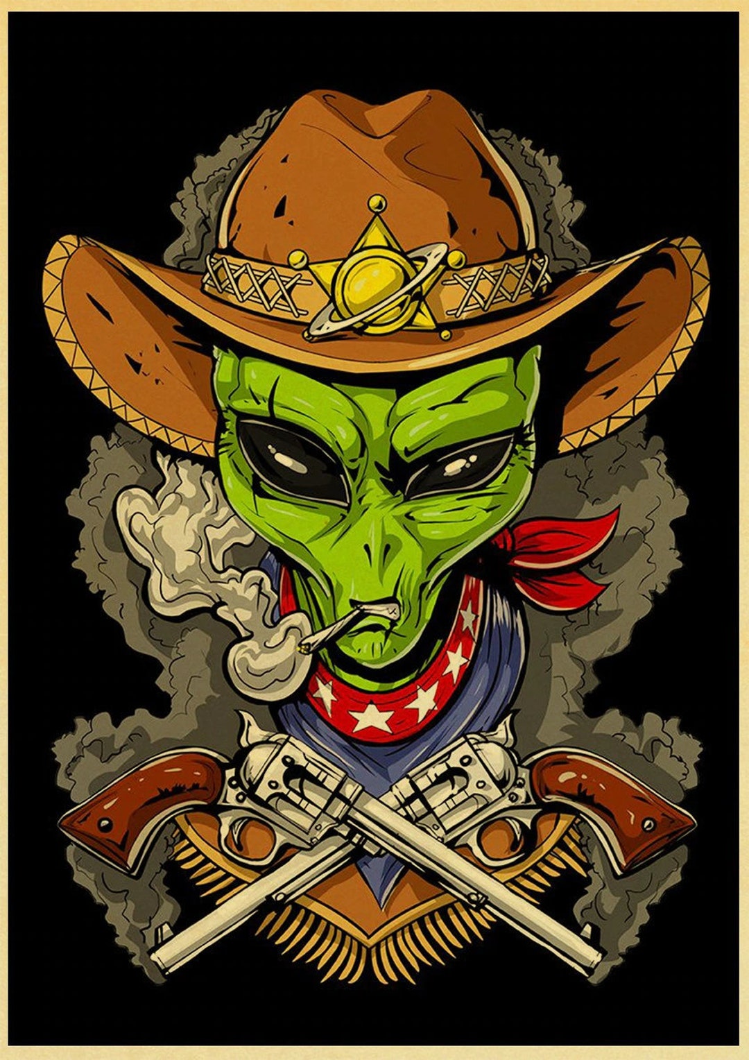 Alien Space Astronaut Retro Poster Funny Home Bar Cafe Art Wall - Etsy