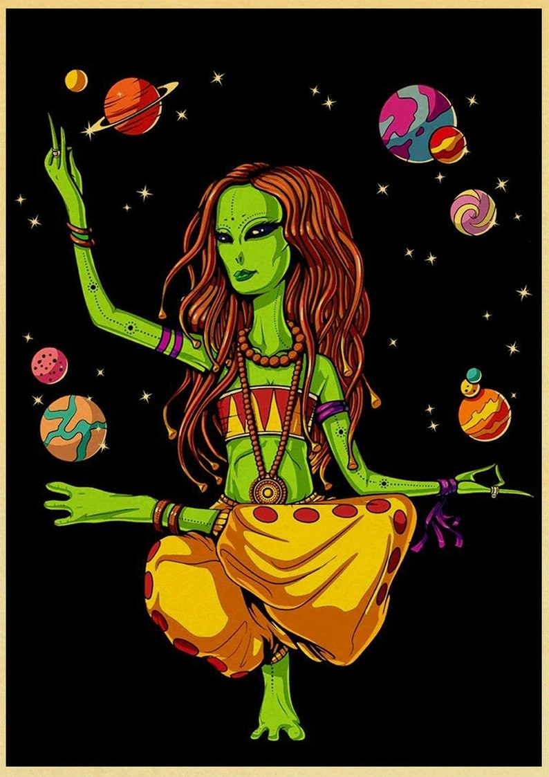 Alien Space Astronaut Retro Poster Funny Home Bar Cafe Art Wall - Etsy