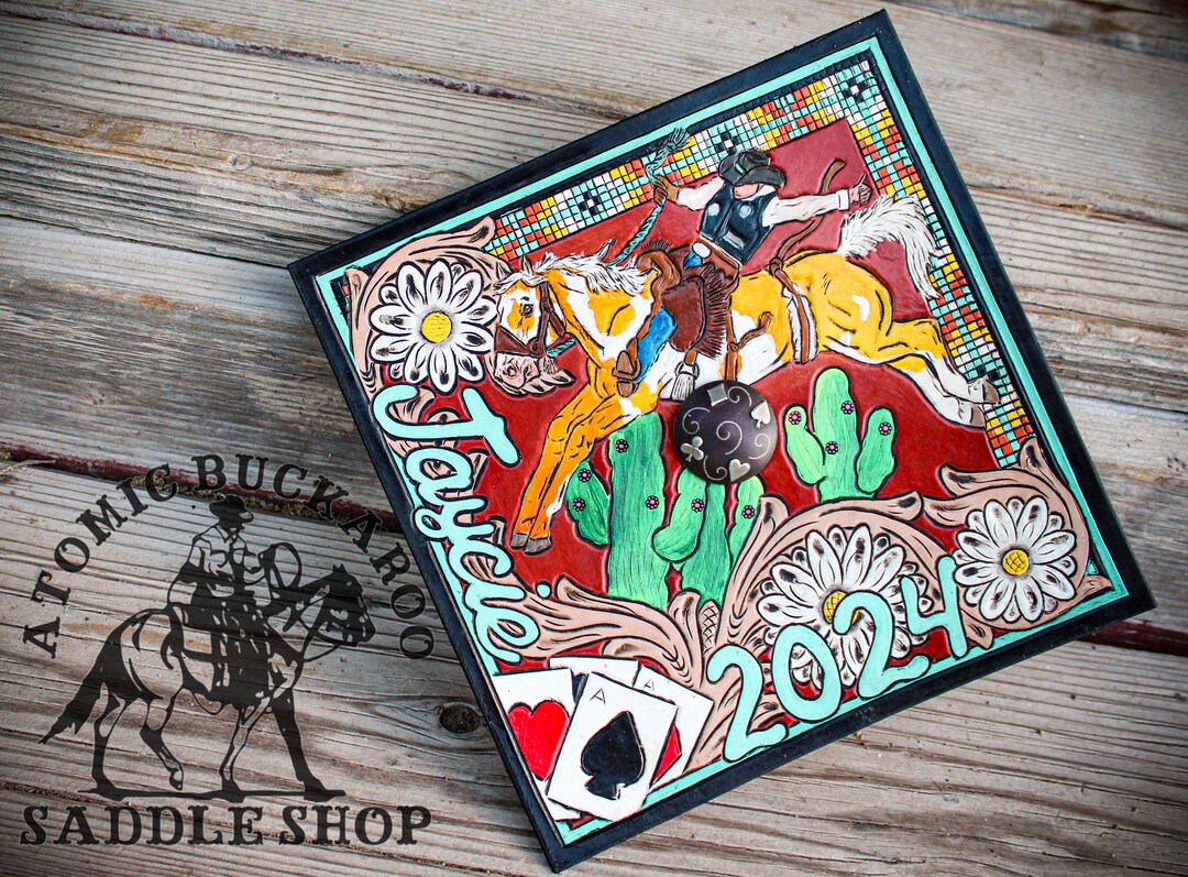 Custom Tooled Leather Graduation Cap - Etsy