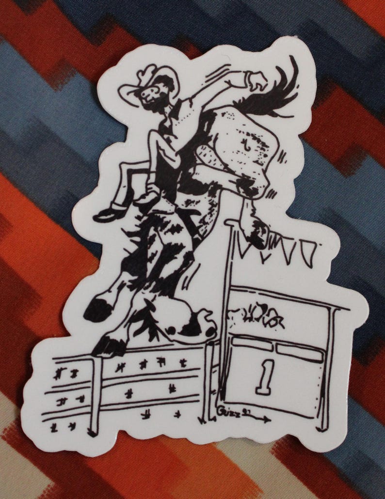 Fun Western Rodeo Stickers Horse Cow Bull Cowboy - Etsy