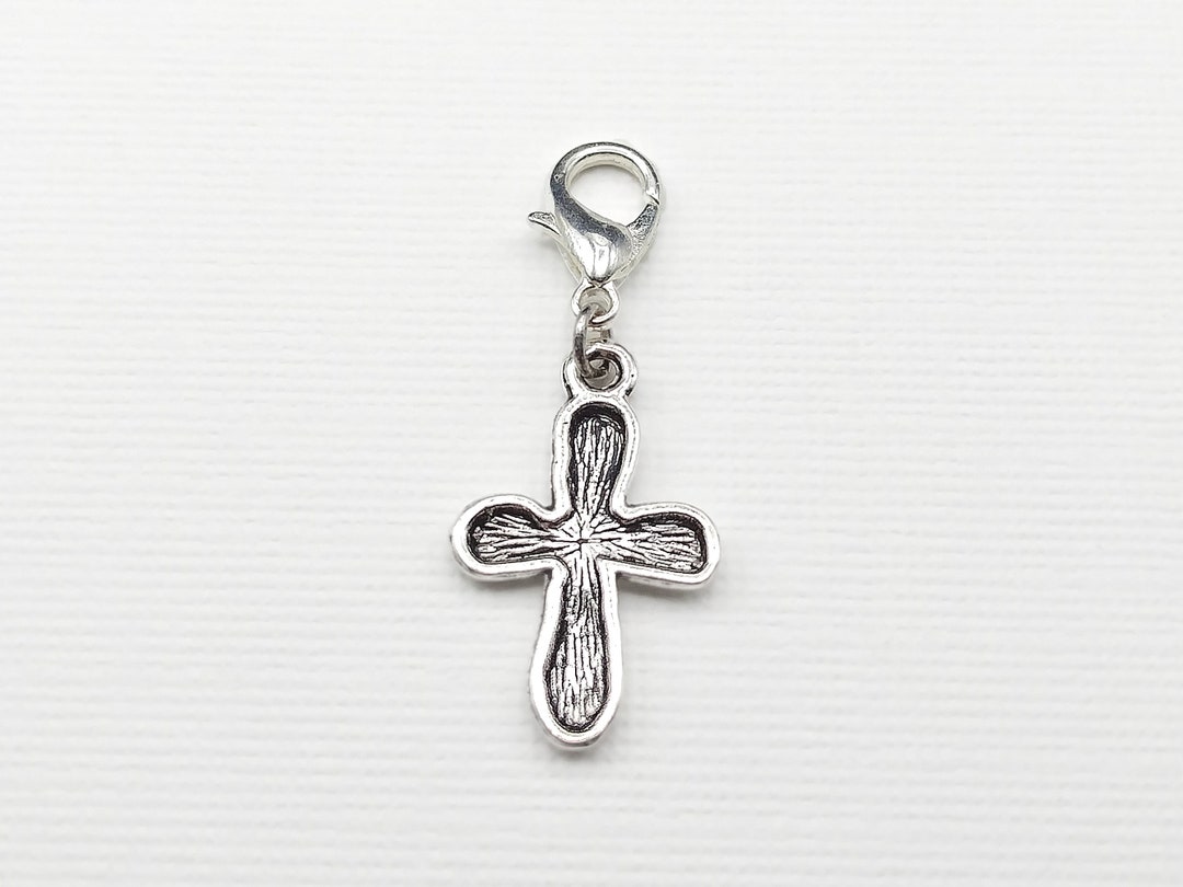 Cross Zipper Pull - Silver Metal Charm - Clip-on Accessory - Etsy