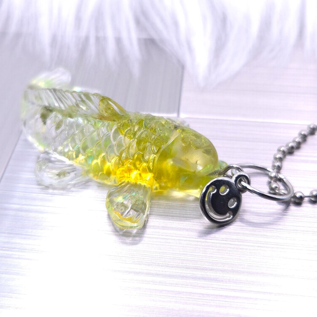 Koi Fish Purse Charm - Yellow With Iridescent Accents - Lucky Charm ...
